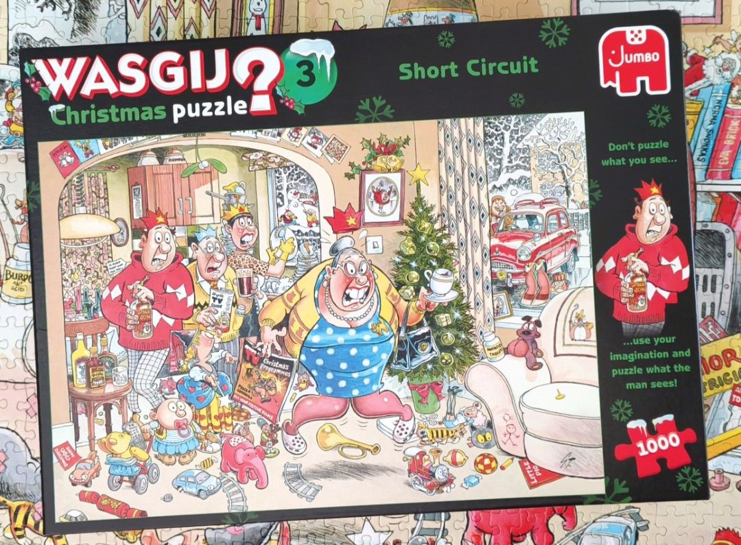 🍄Rare Preowned 1000pcs Jumbo Wasgij Christmas Short Circuit Jigsaw ...