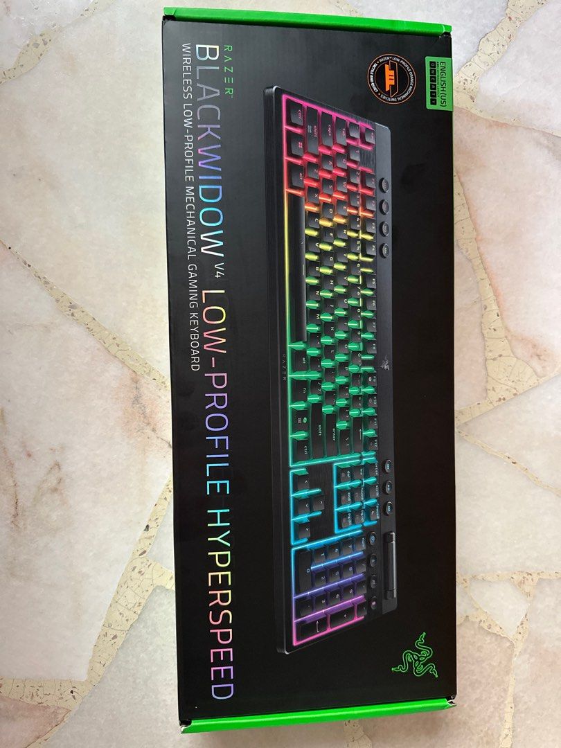 Razer Blackwidow V4 Low-Profile Hyperspeed Wireless Keyboard, Computers ...