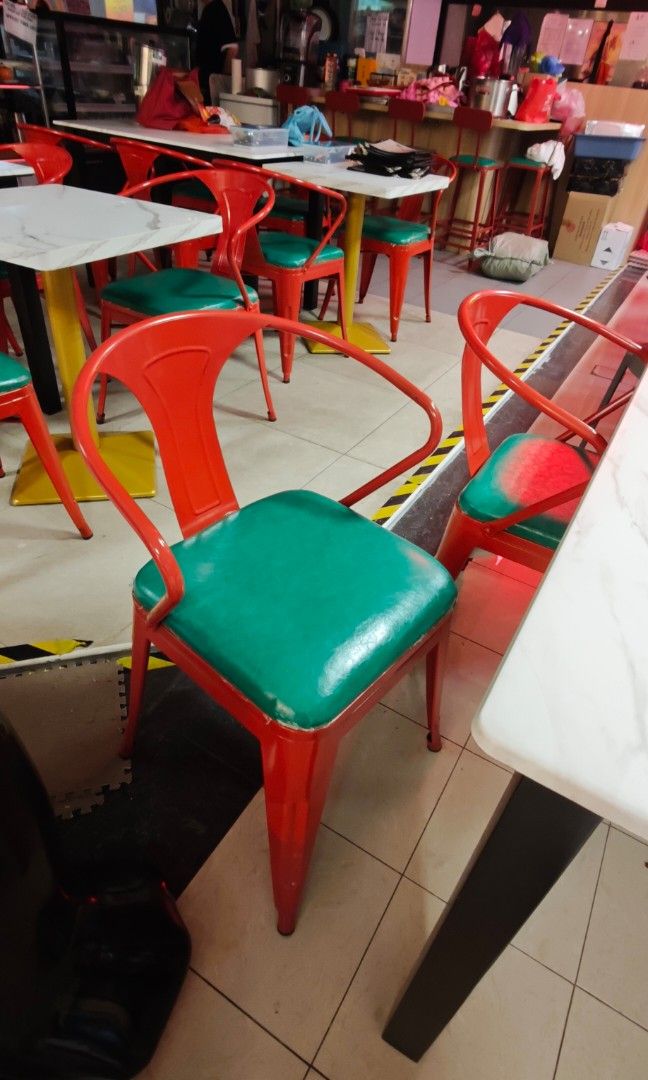 Red and Green Cafe Chairs & Table, Furniture & Home Living, Furniture ...