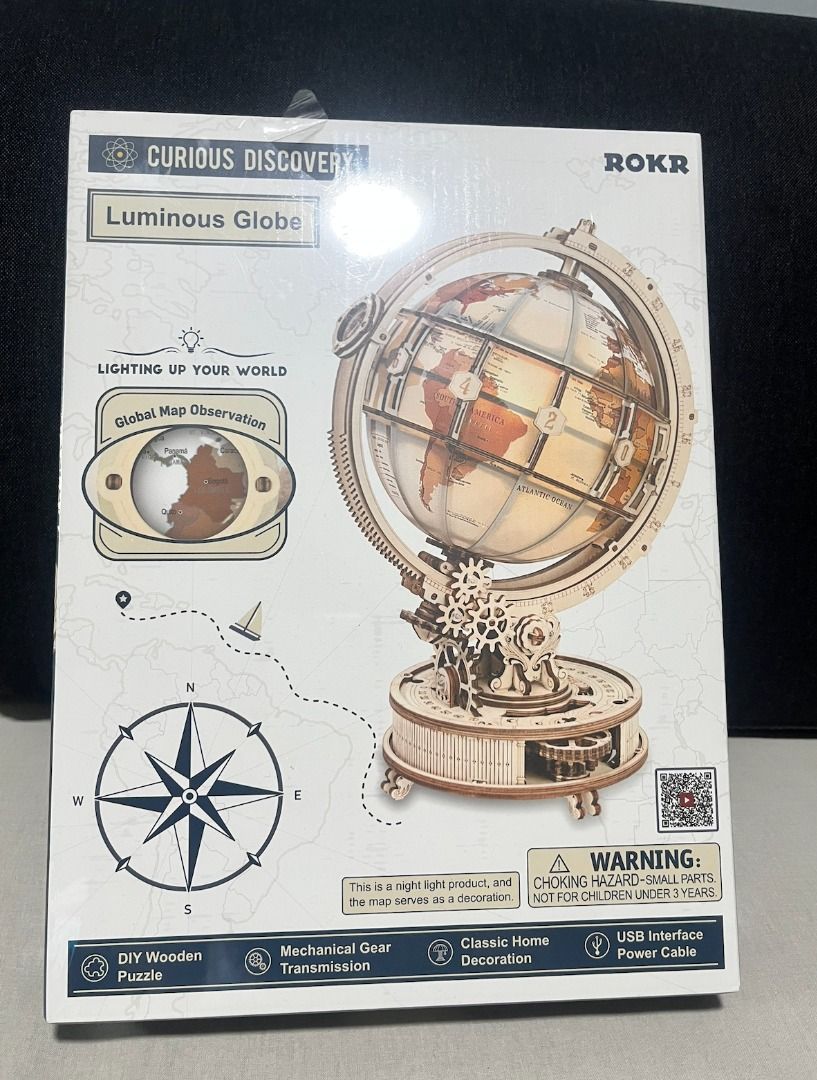 ROKR Luminous Globe DIY Wooden Puzzle, Hobbies & Toys, Toys & Games on ...