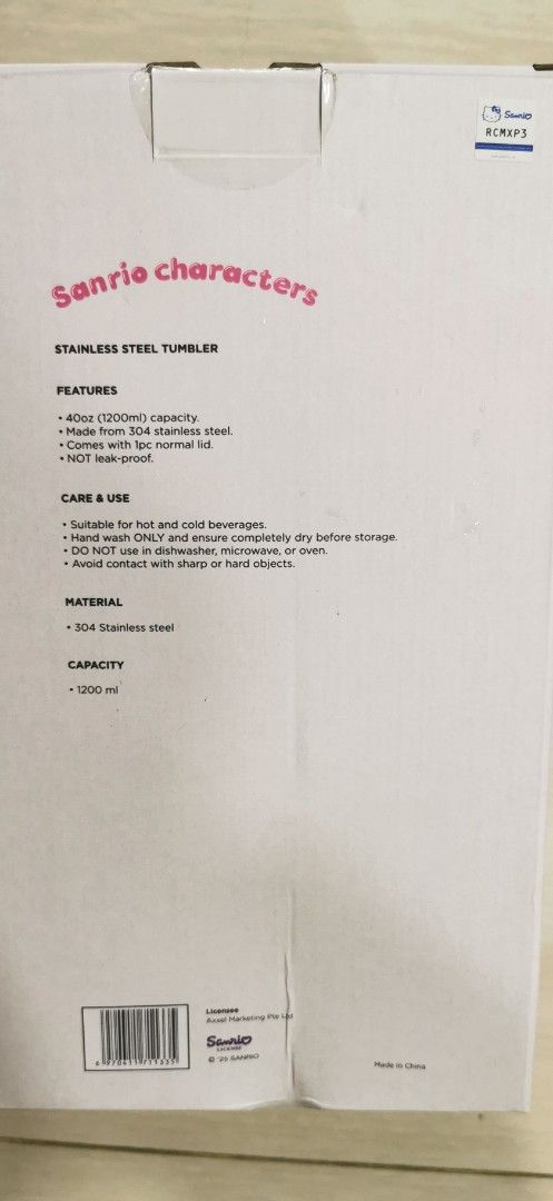 Sanrio Characters Stainless Steel Tumbler (Kuromi), Furniture & Home ...