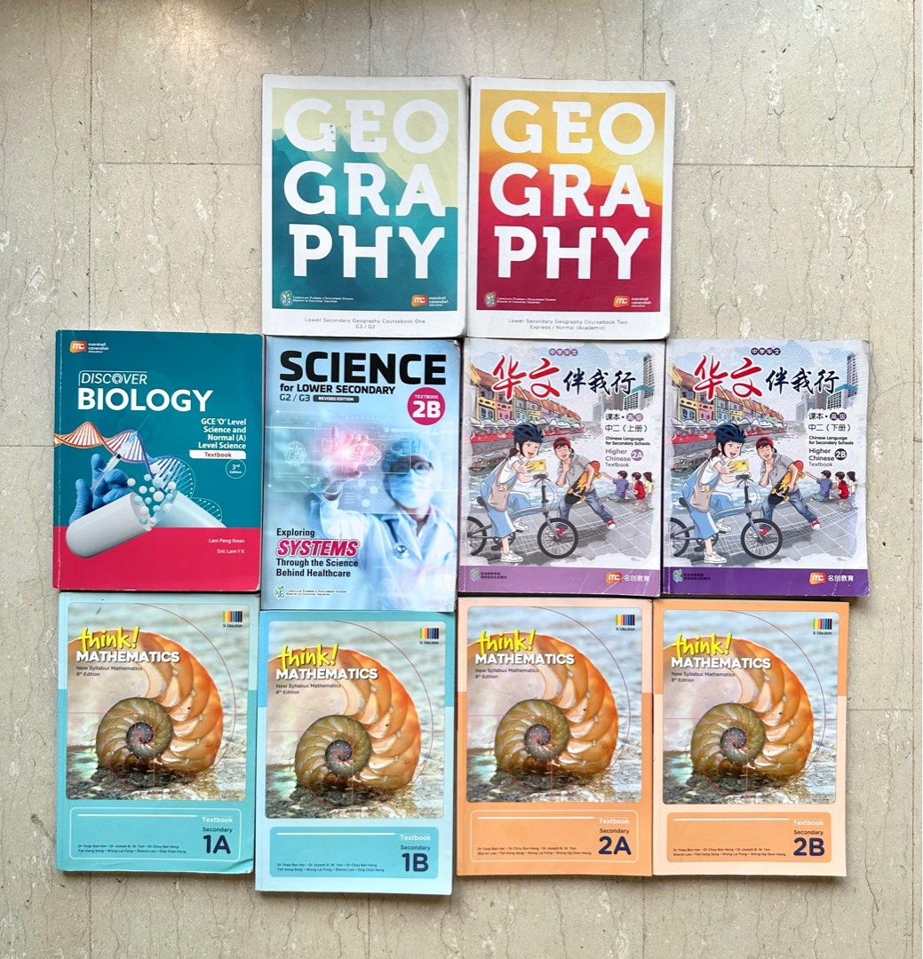 secondary school textbooks (maths, chinese, biology, geography ...