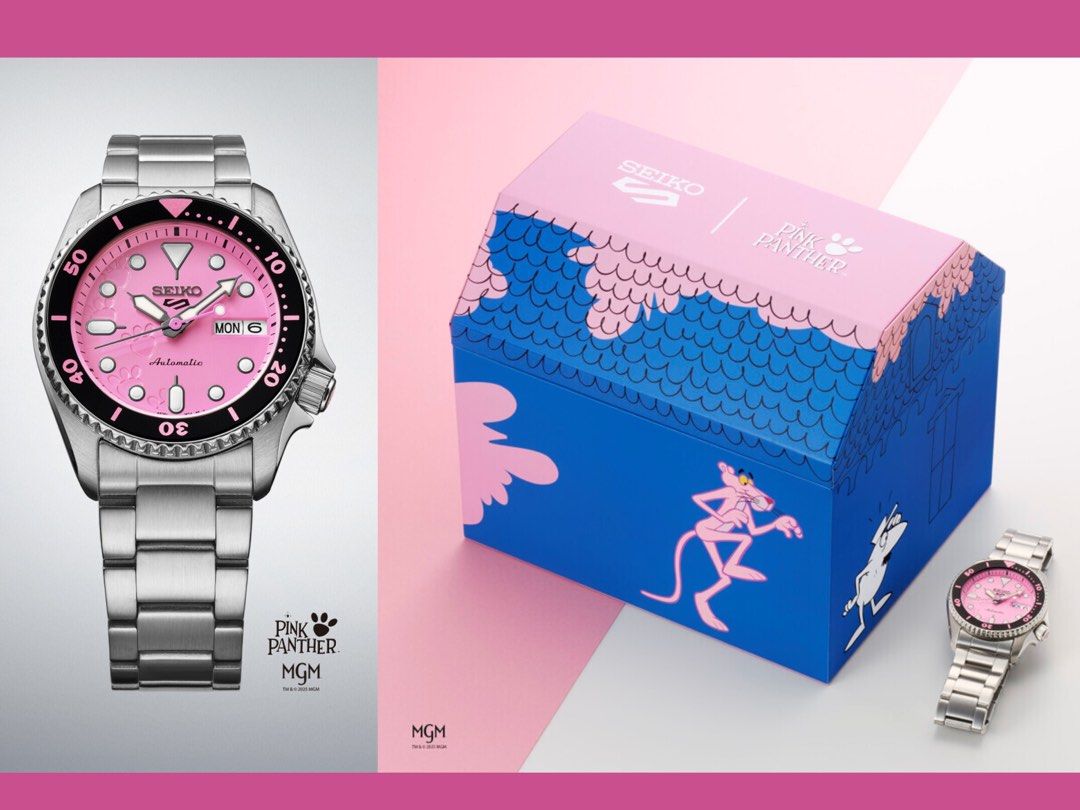 Seiko 5 Sports Pink Panther Limited Edition Watch, Men's Fashion ...