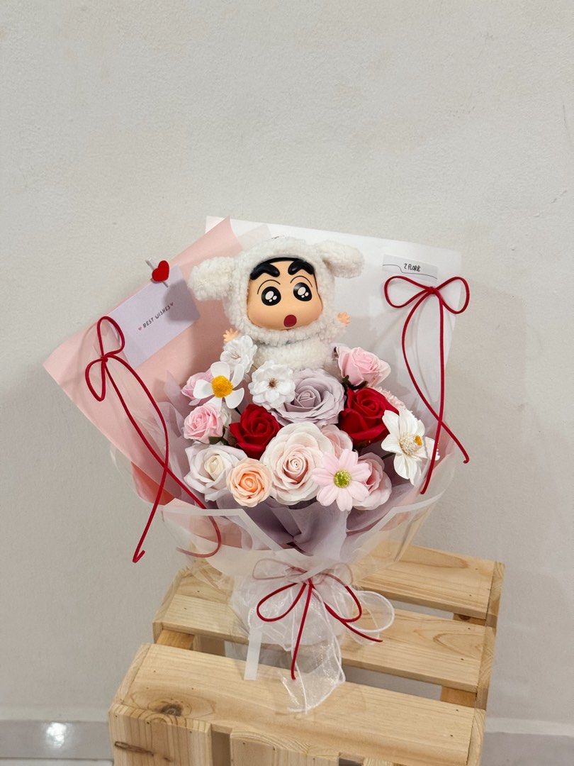 💖 Shin Chan Soap Flower Bouquet / 14 FEB Valentine's / Birthday ...