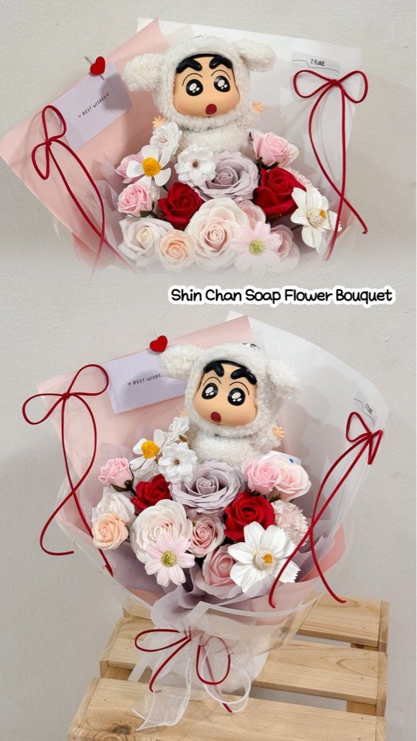💖 Shin Chan Soap Flower Bouquet / 14 FEB Valentine's / Birthday ...