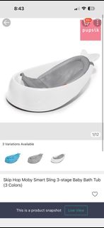 Skip Hop Moby Smart Sling 3-Stage Baby Bathtub, Babies & Kids, Bathing ...