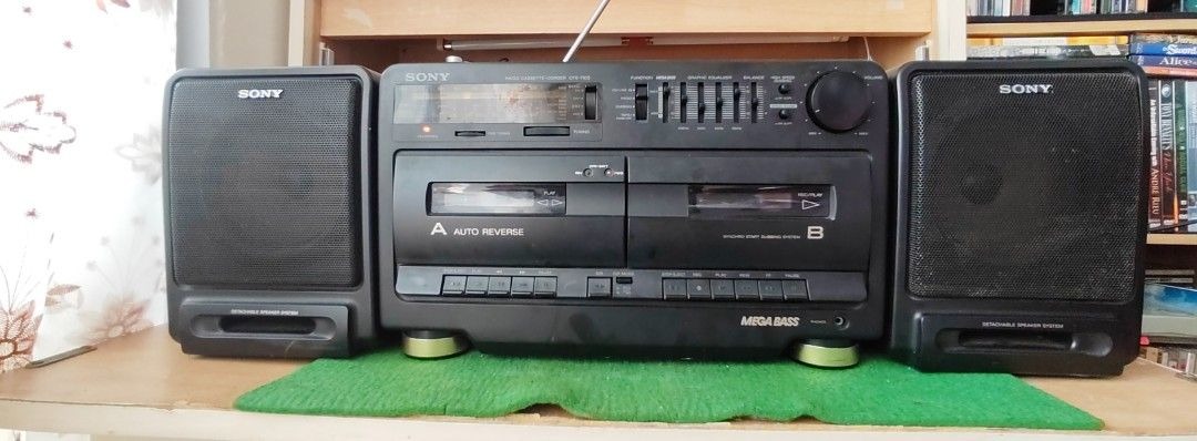 Sony Boombox CFS-710S Double Cassette FM AUX Player * Bunyi Clear ...