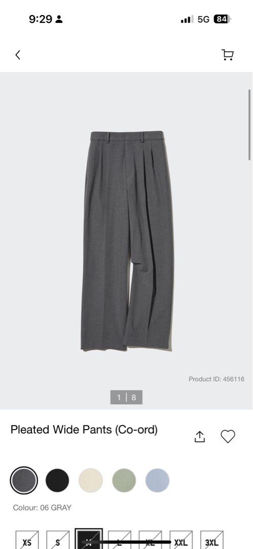 Uniqlo Pleated Wide Pants (Co-ord) - various colours , Women's Fashion ...