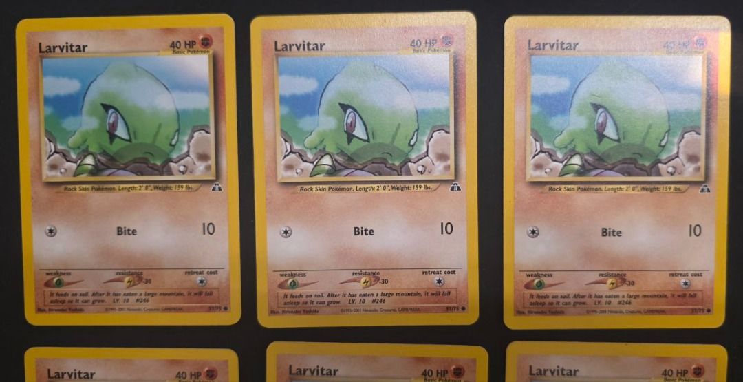 [Vintage Neo Discovery] Larvitar #57 & Puputar #45 Pokemon (2001) - LP ...