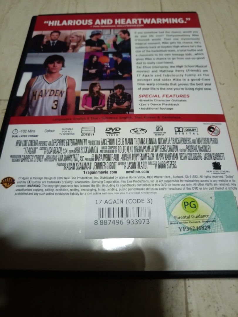 17 Again DVD, Hobbies & Toys, Music & Media, CDs & DVDs on Carousell
