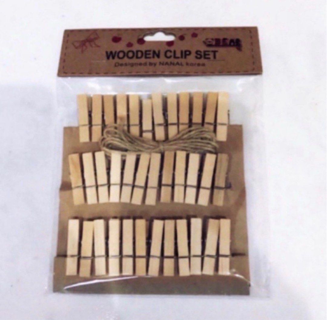36 Mini Wooden Clip set, Hobbies & Toys, Stationery & Craft, Handmade ...