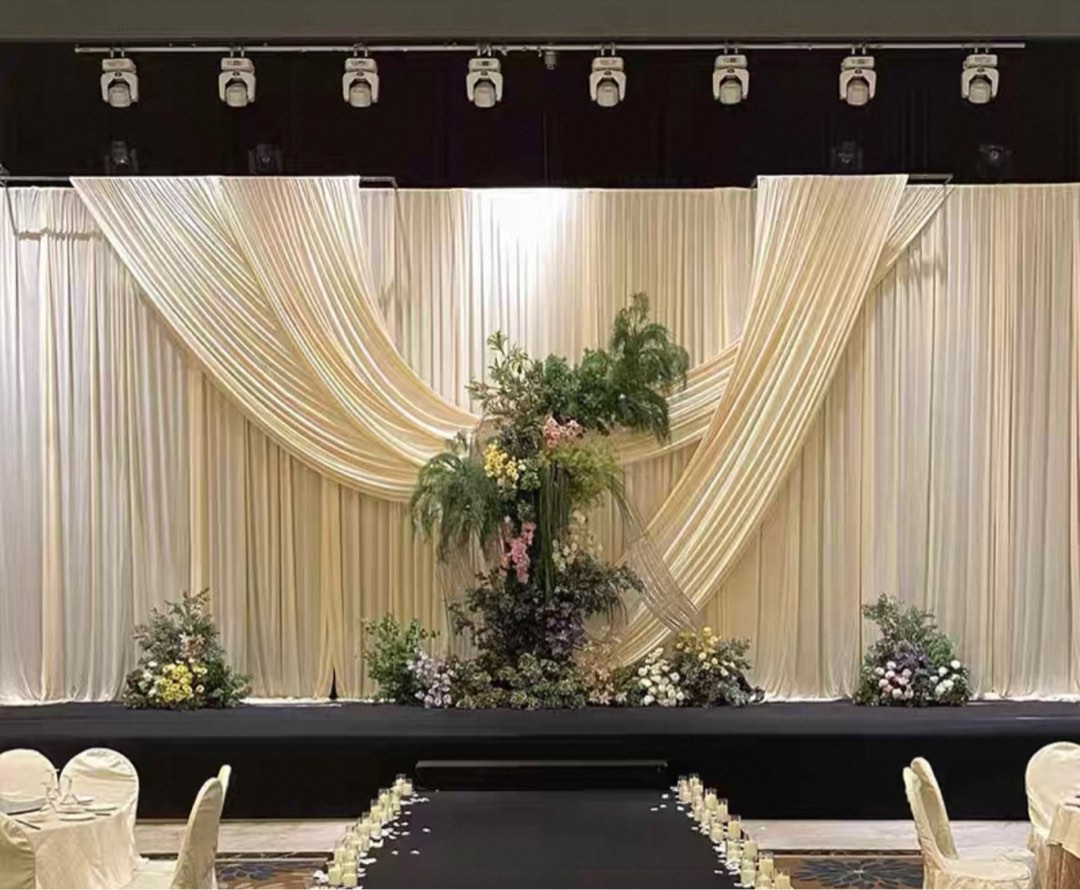 3x3m Wedding Backdrop without stand -Peach, Hobbies & Toys, Occasions ...