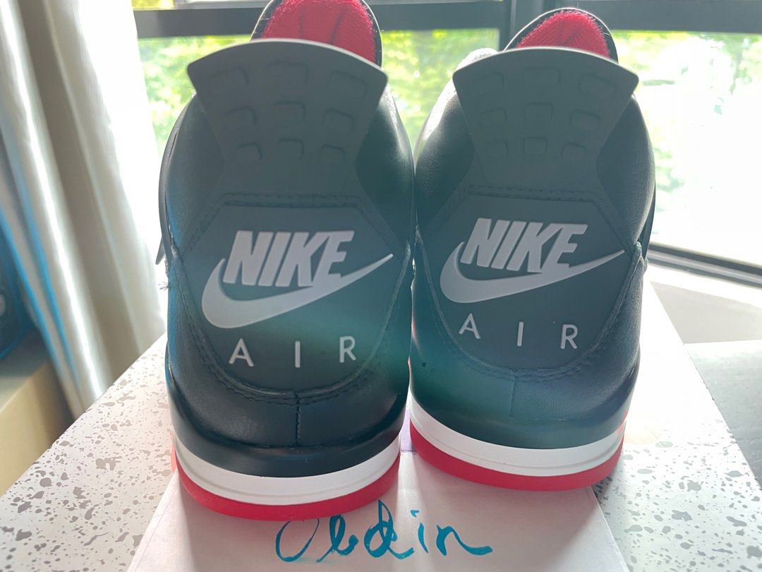 Air Jordan 4 Retro Black/Fire Red-Cement Grey, Men's Fashion, Footwear ...