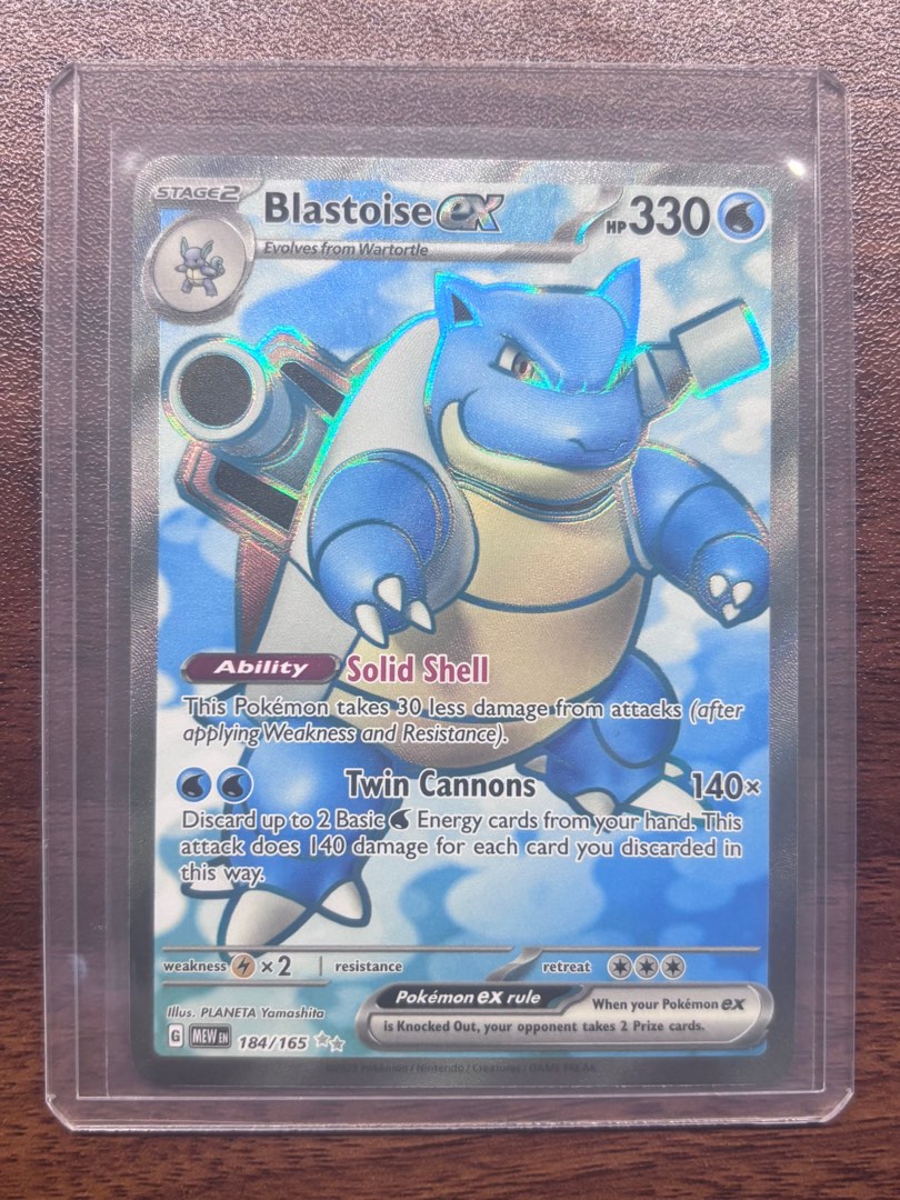 Blastoise Full art 184/165 EN 151 Pokemon Scarlet and Violet, Hobbies ...