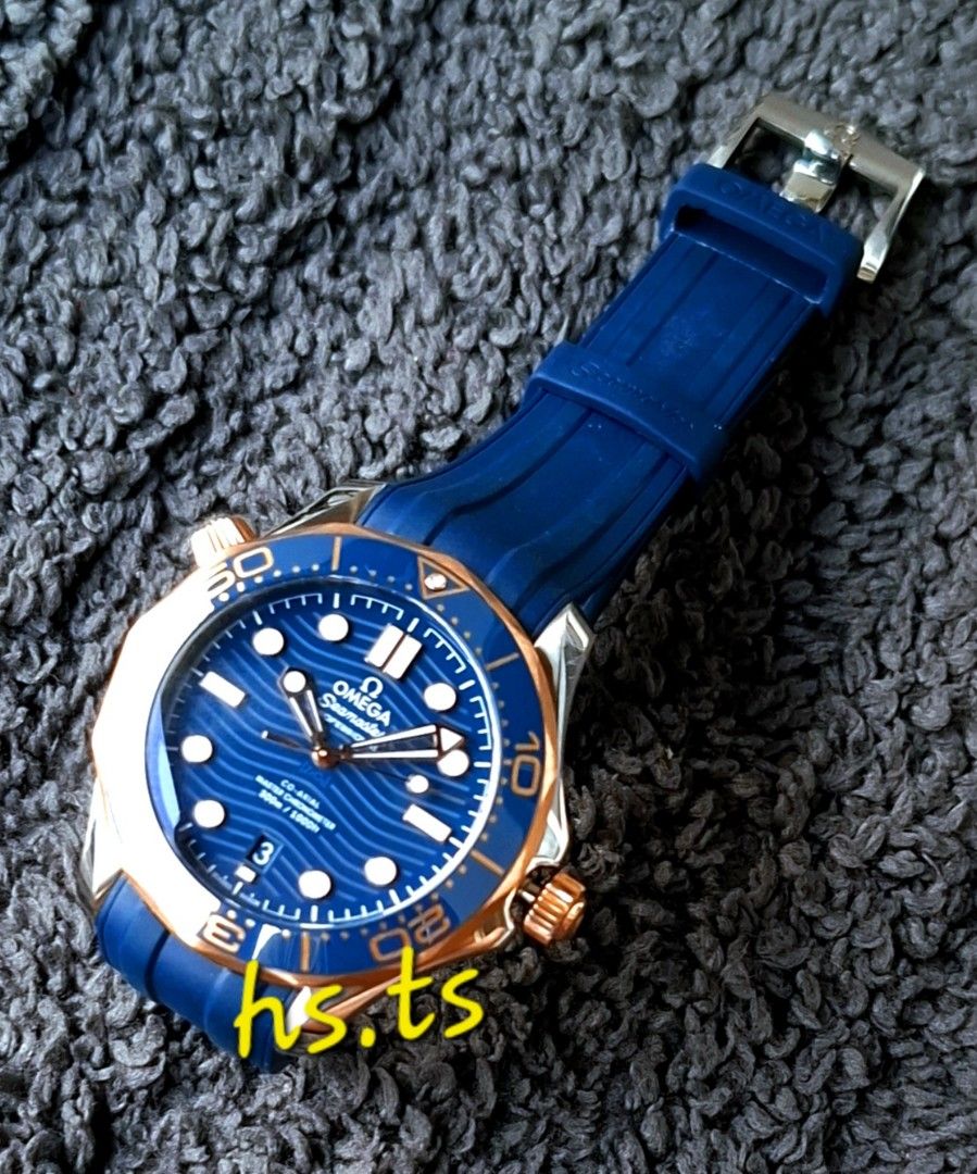 🔥CHEAPEST🔥 Omega Seamaster 300m 🔵🔱🟠 Blue & Sedna Gold 42mm Automatic ...
