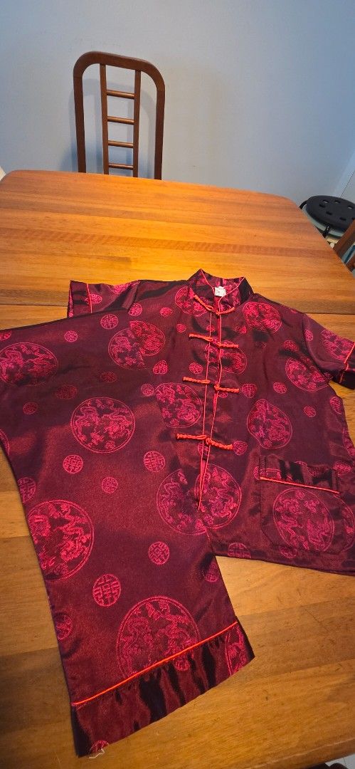 Chinese CNY costume set - Red (Boy), Babies & Kids, Babies & Kids ...