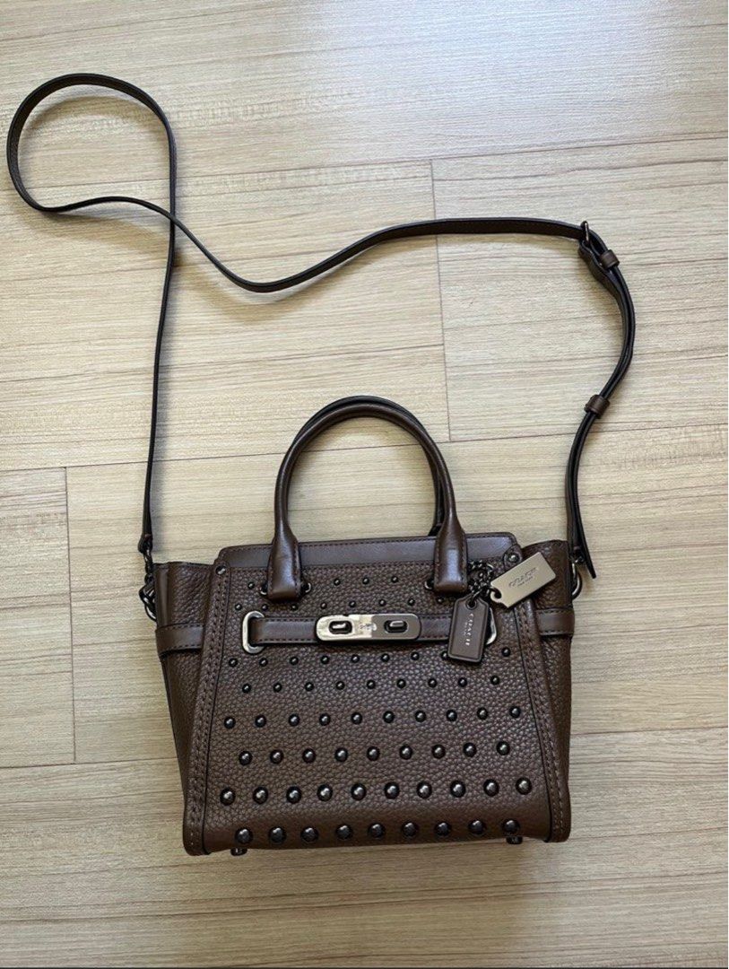 Coach Rogue 25 Studded Leather Handbag, Luxury, Bags & Wallets on Carousell