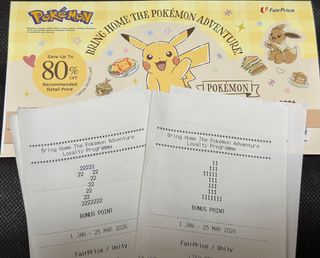 FairPrice/Unity Bonus Points - Pokémon Adventure, Tickets & Vouchers ...
