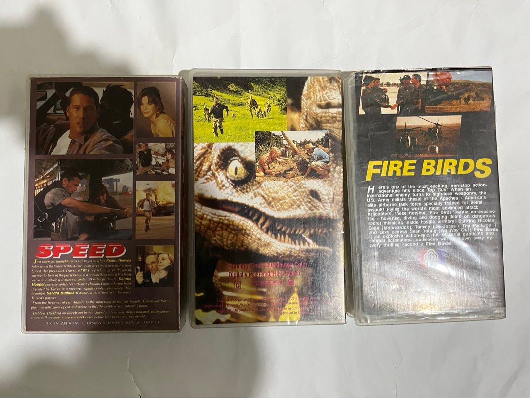 Fire Birds, Jurassic Park, Speed VHS Tapes, Hobbies & Toys, Music ...