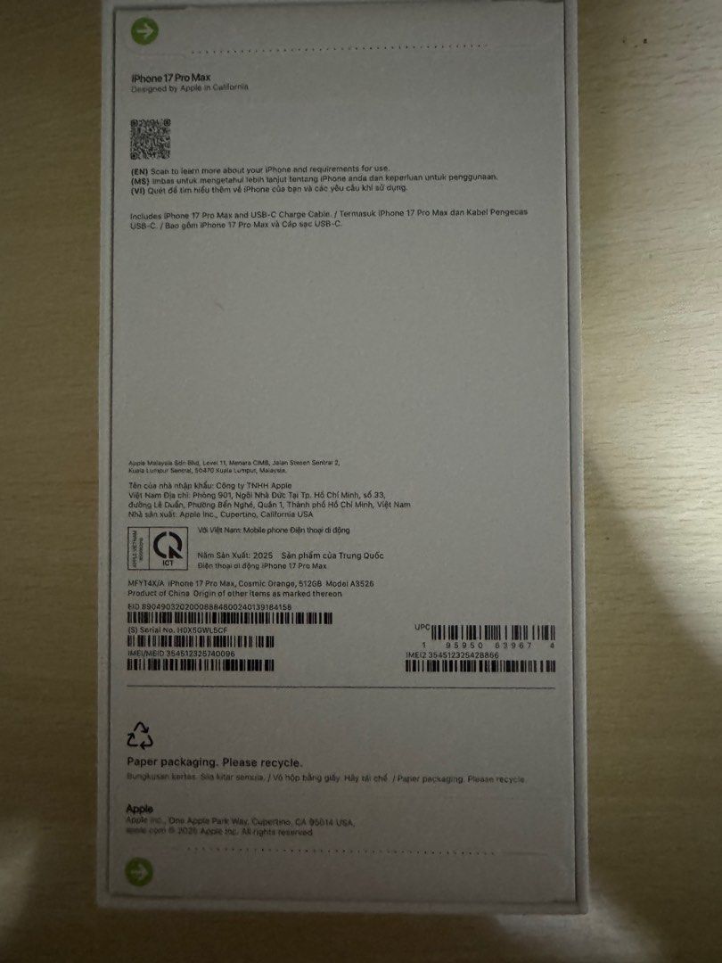 iPhone 17 Pro Max 512GB Cosmic Orange, Mobile Phones & Gadgets, Mobile ...
