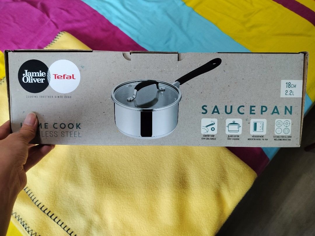 Jamie Oliver Tefal Stainless Steel Saucepan, Furniture & Home Living ...
