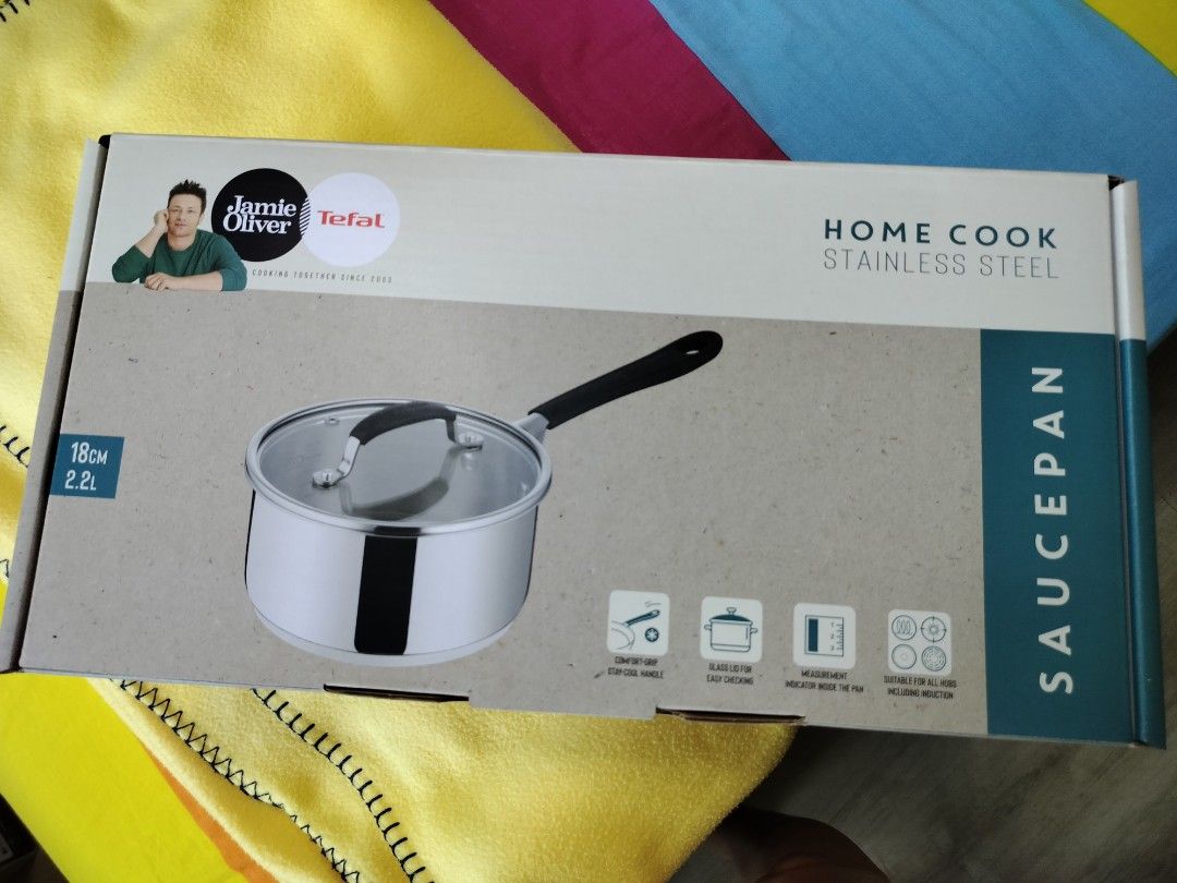 Jamie Oliver Tefal Stainless Steel Saucepan, Furniture & Home Living ...