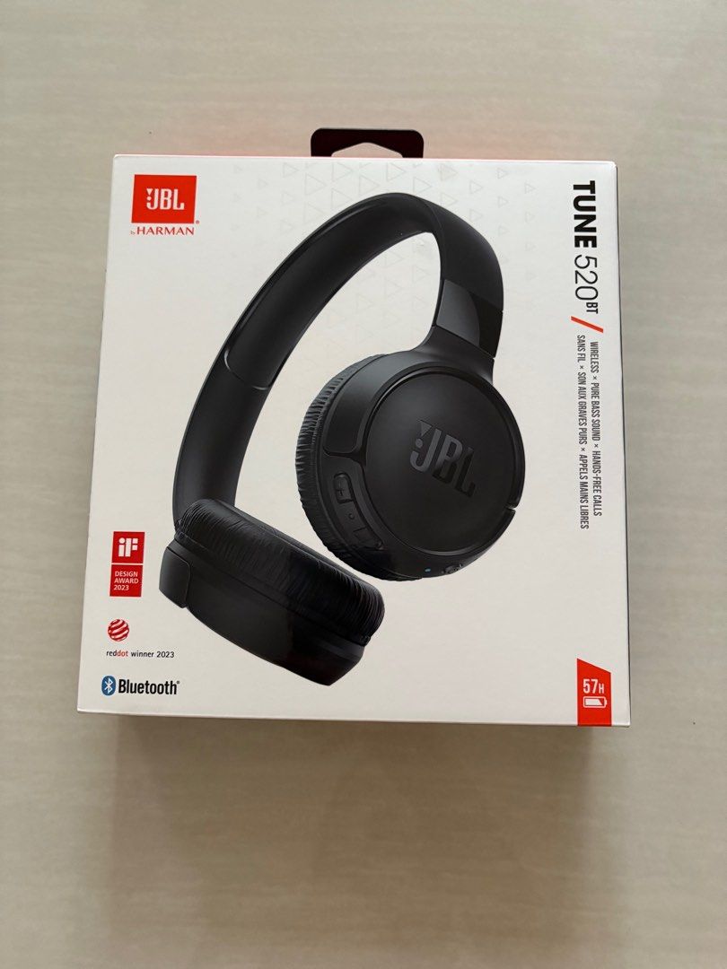 JBL Tune 520BT Wireless Headphones - Black, Audio, Headphones ...