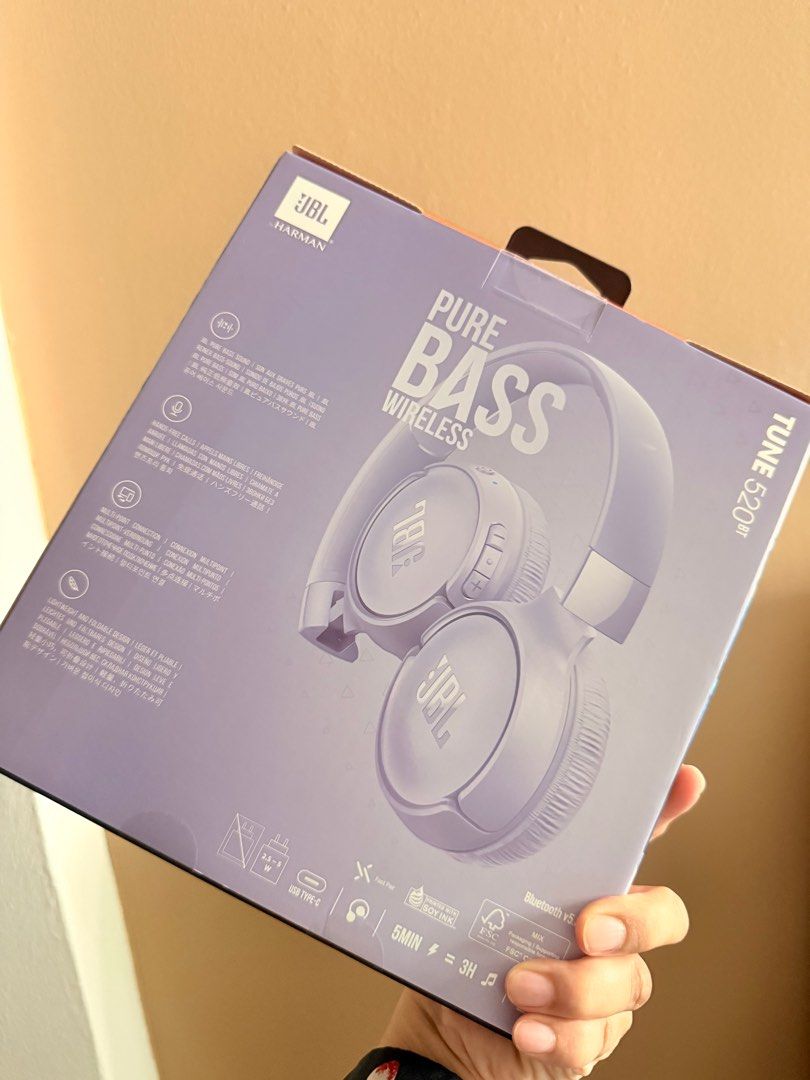 JBL Tune 520BT Wireless Headphones - Lavender, Audio, Headphones ...