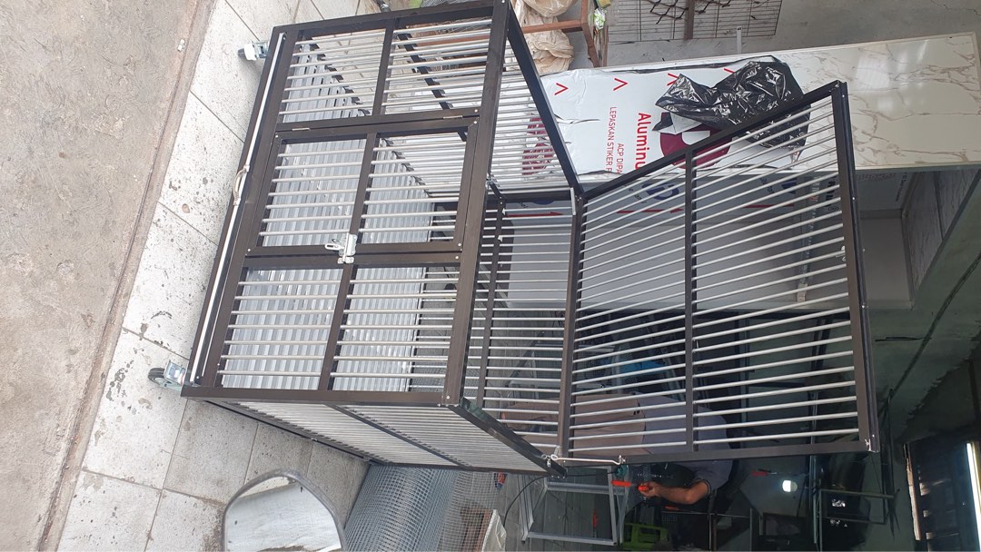 Kandang Anjing Alumunium Frame 100x100x60, Perlengkapan Hewan ...