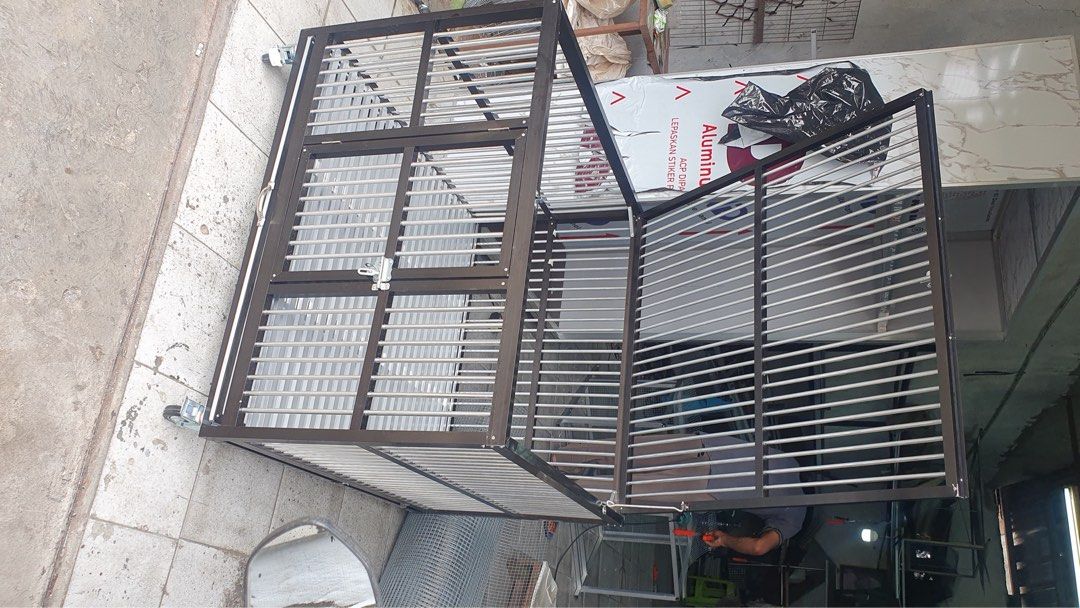 Kandang Anjing Alumunium Frame 100x100x60, Perlengkapan Hewan ...