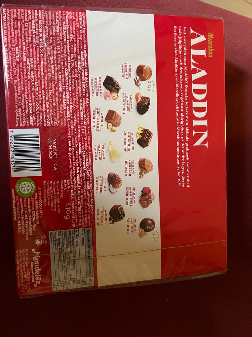 Marabou Aladdin 巧克力禮盒 410g, 嘢食 & 嘢飲, 包裝食物&即食食物 - Carousell