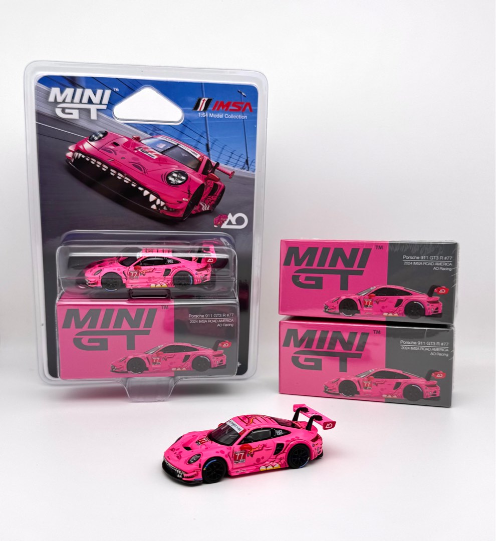 Mini GT Porsche 911 GT3 R #77 AO Racing IMSA Roxy #1052, Hobbies & Toys ...