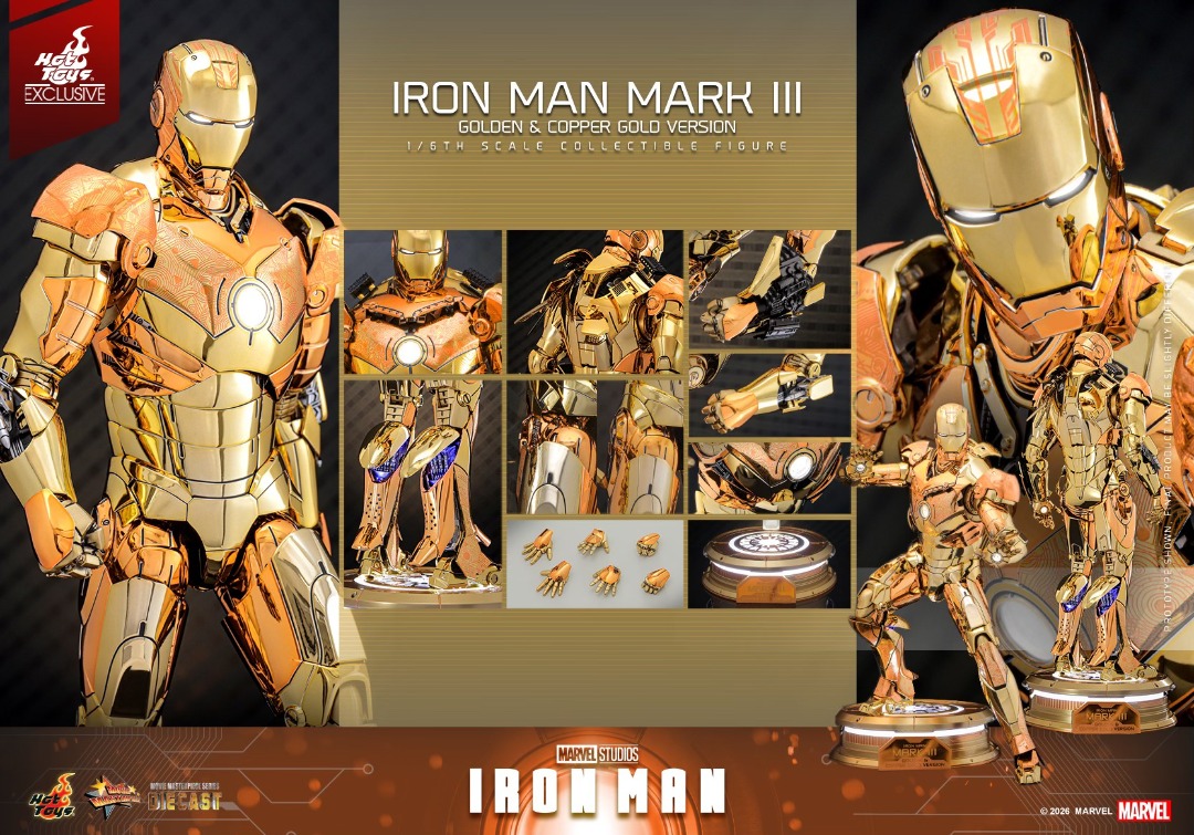 [MISB] Hot Toys Iron Man Mark 3 Golden & Copper Gold Version MMS848D78 ...