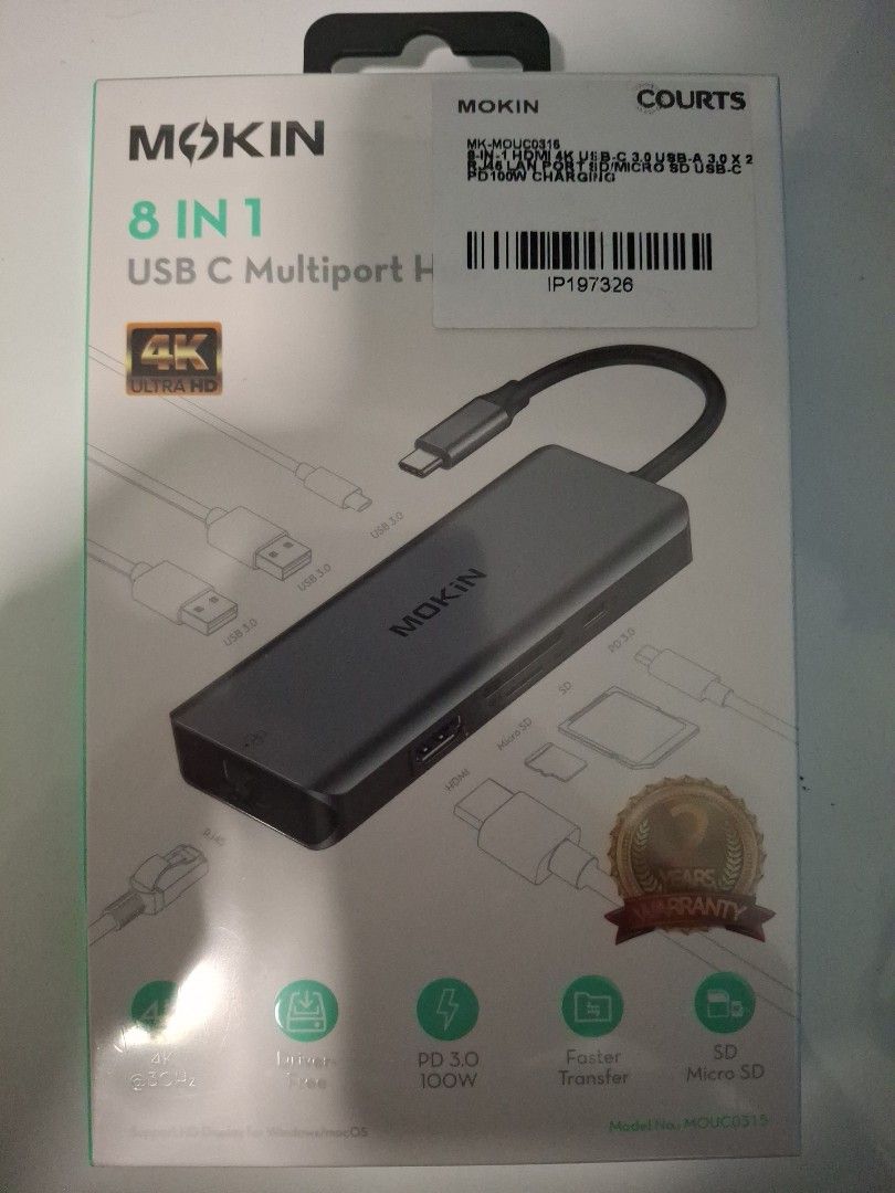 MOKIN 8-in-1 USB C Multiport Hub, Computers & Tech, Parts & Accessories ...