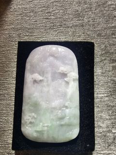 #J842 100% Natural Grade A Green Jade Jadeite Pendant H7.6m ...