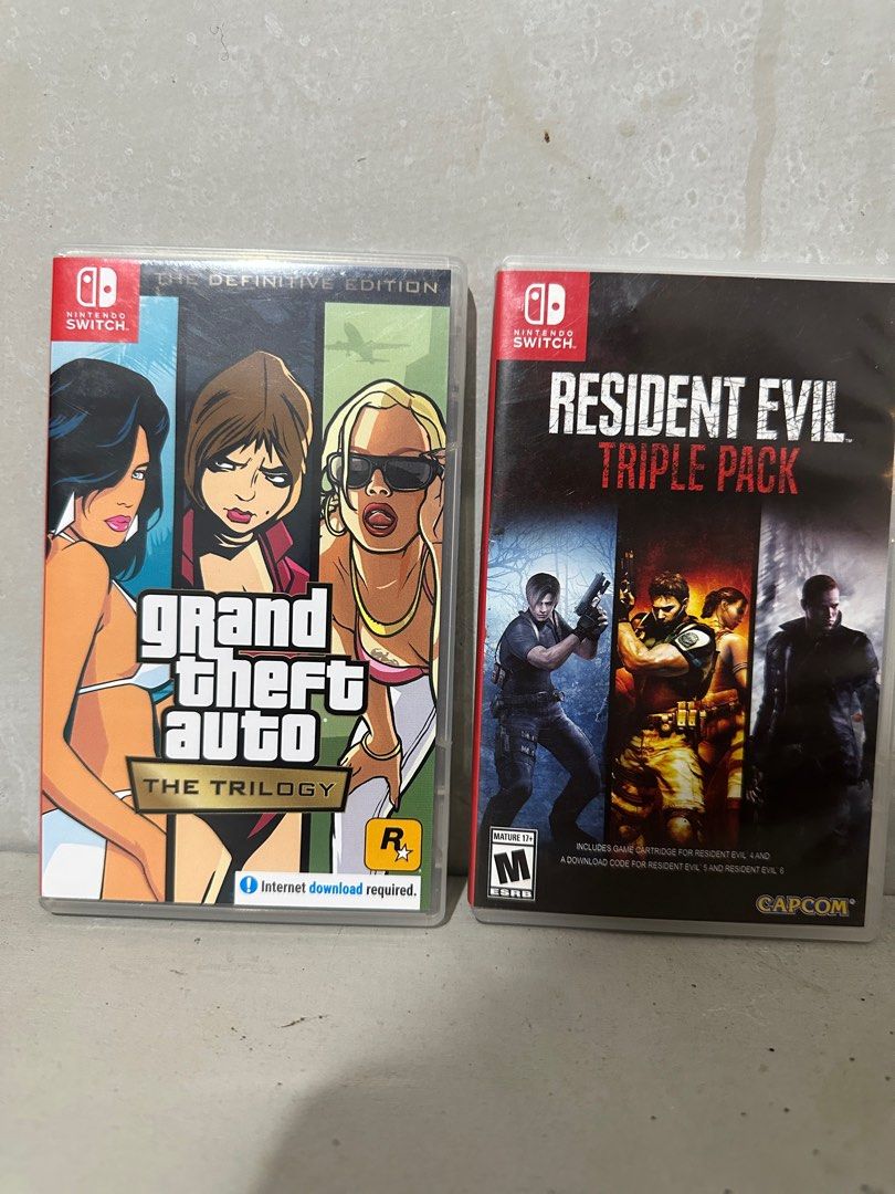 Nintendo Switch Games (Resident Evil 4 & Grand Theft Auto), Video ...
