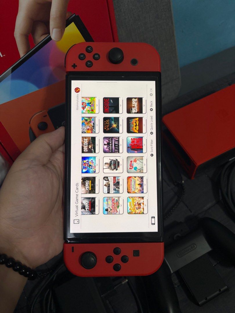 Nintendo Switch OLED with 90 Digital Games (Mario Red Edition), Video ...