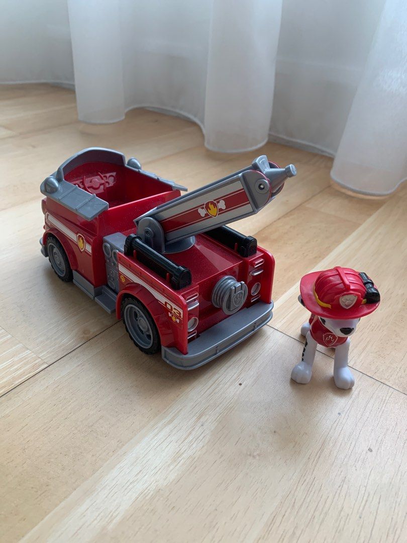 Paw Patrol Marshall Fire Engine Toy with a collectible figurine ...