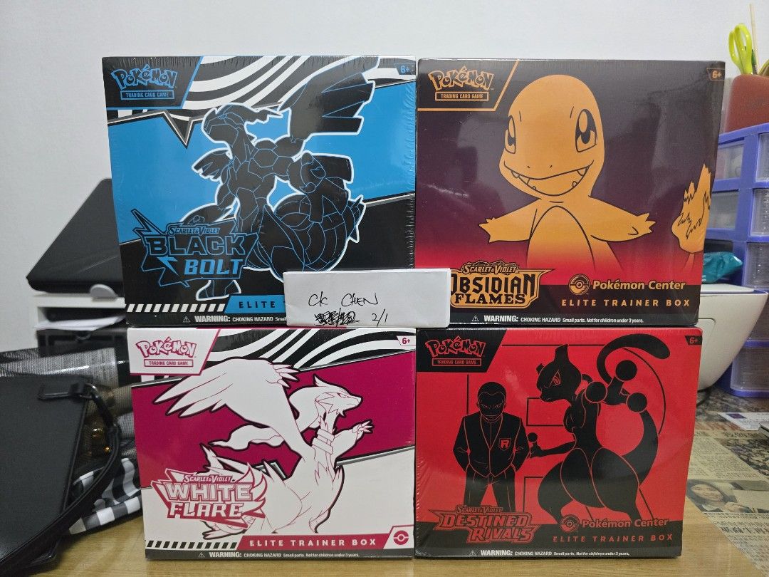 Pokemon Elite Trainer Box - Obsidian Flames, Black Bolt, White Flare ...