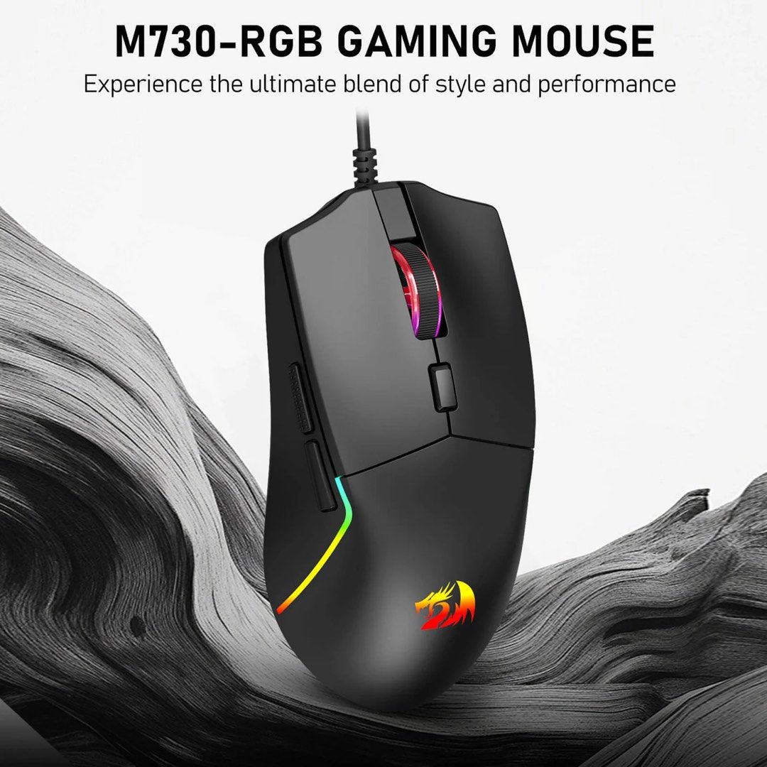 Redragon NAGA M730 Wired RGB Gaming Mouse, 10000DPI Lightweight Mice ...