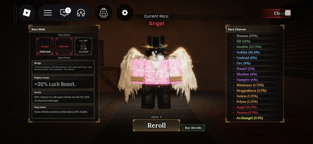 Roblox Account - Angel Race, Swords, 49k Robux, Video Gaming, Video ...