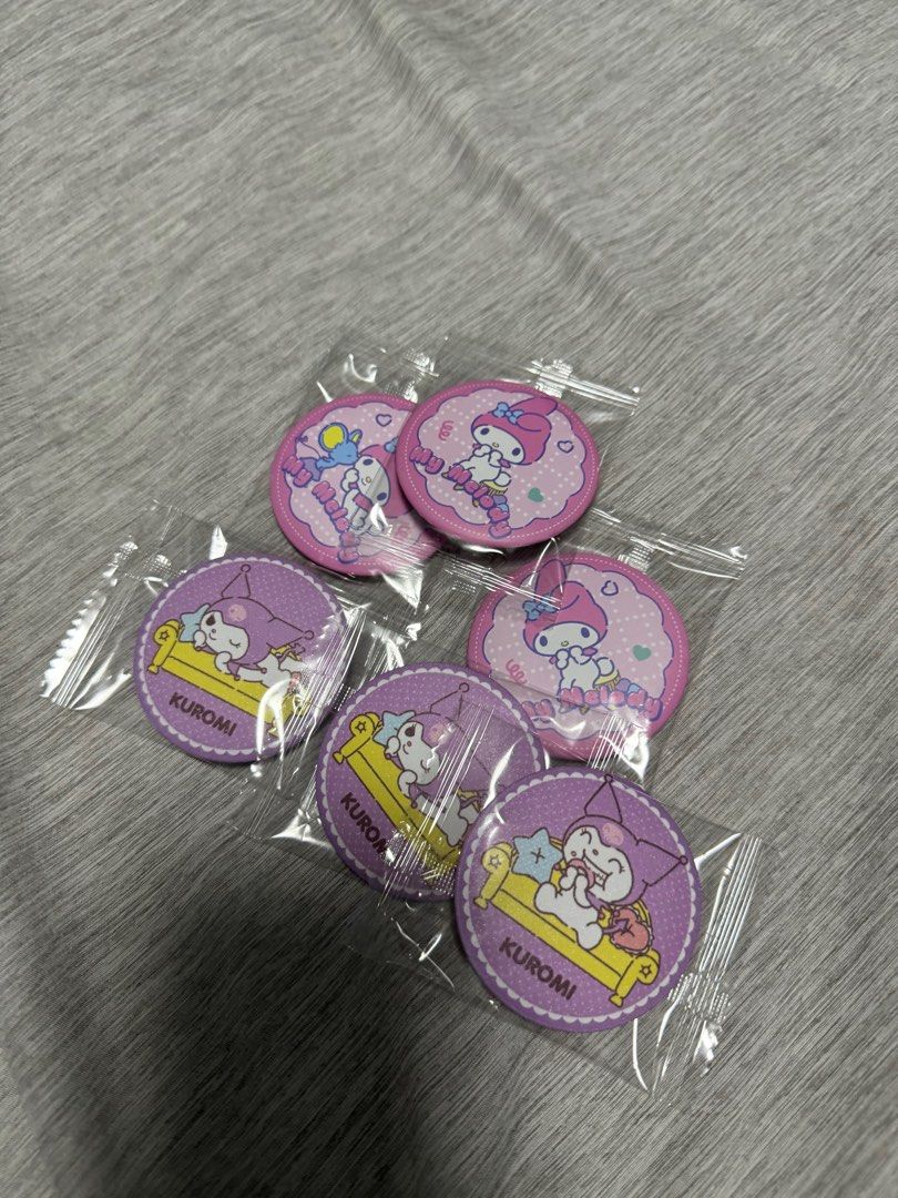 Sanrio My Melody & Kuromi Badges, Hobbies & Toys, Toys & Games on Carousell