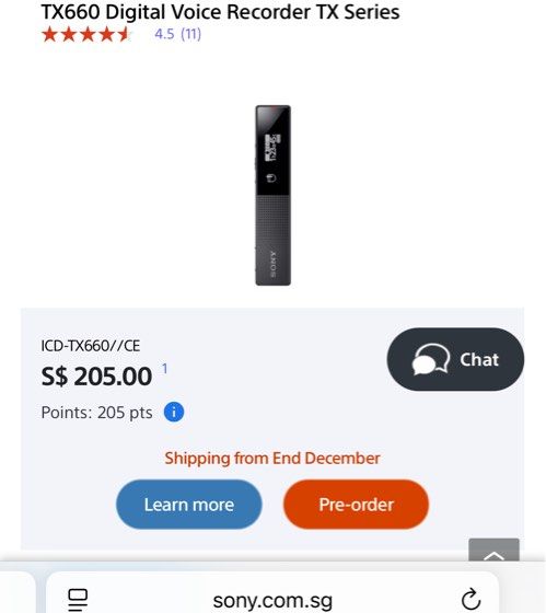 Sony ICD-TX660 Digital Voice Recorder, Audio, Voice Recorders on Carousell