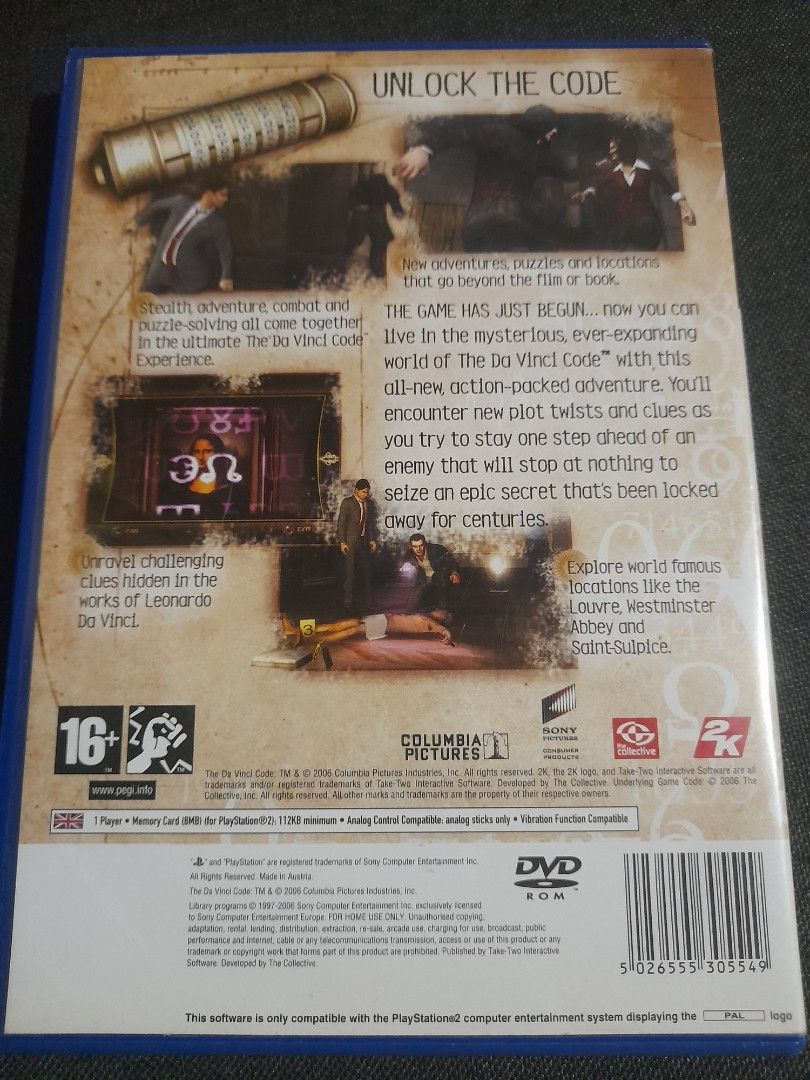 The Da Vinci Code - PlayStation 2 PAL, Video Gaming, Video Games ...