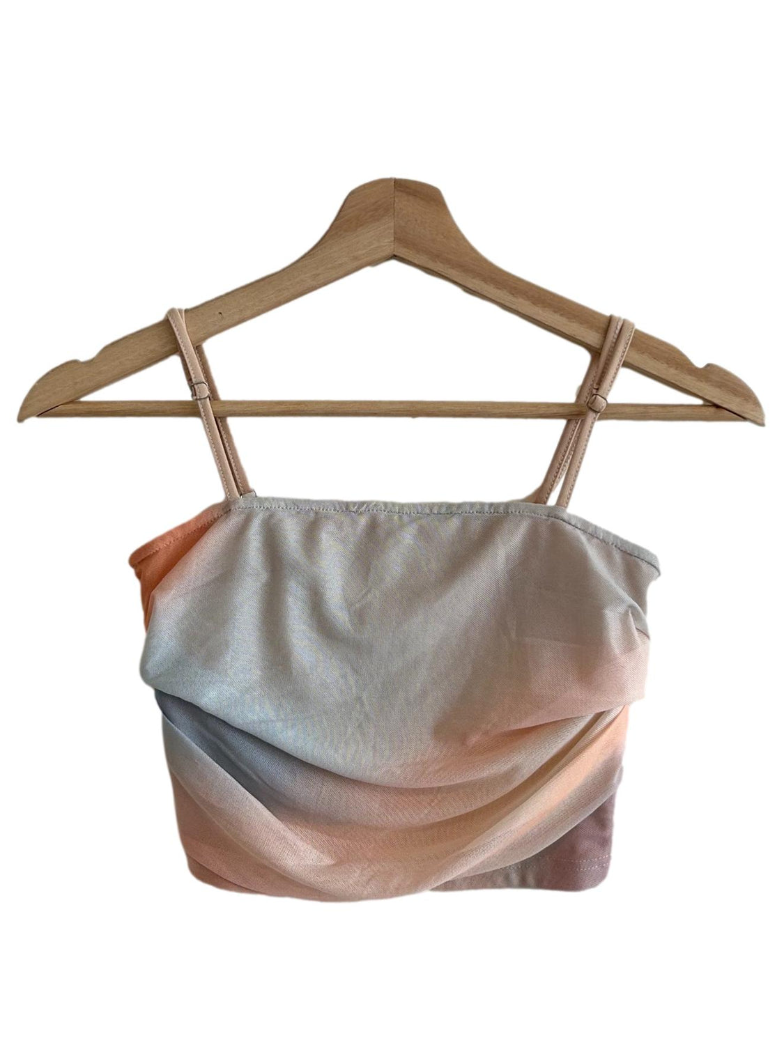 The Tinsel Rack Cream Spaghetti Strap Mesh Top, Women's Fashion, Tops ...