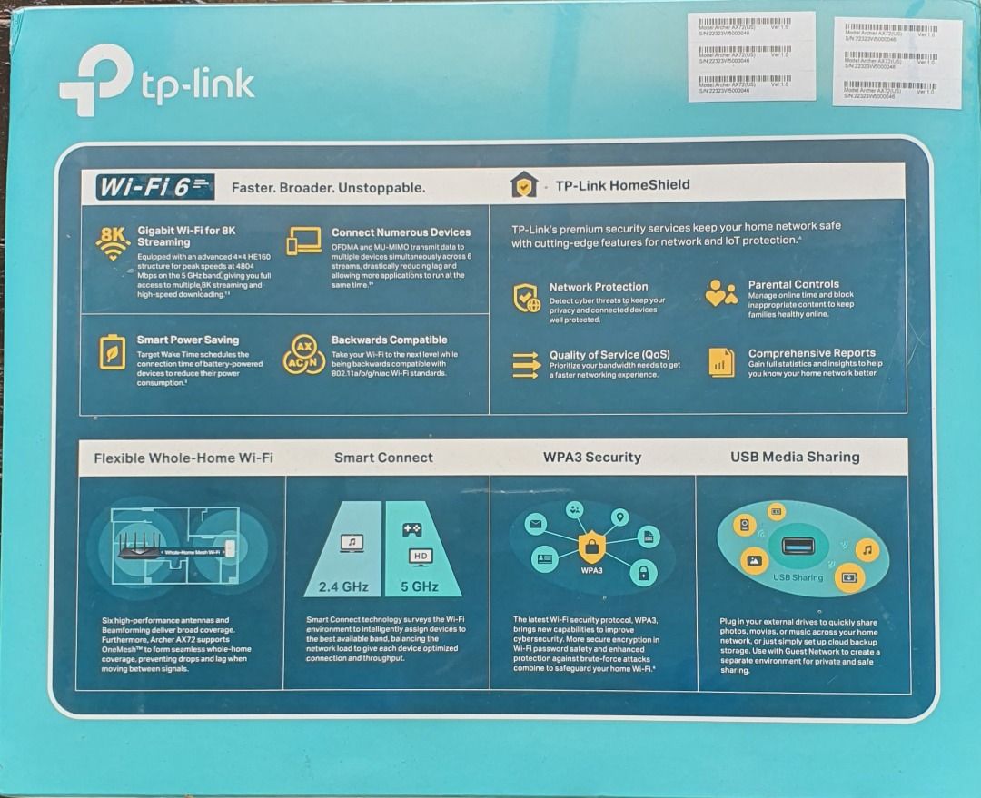TP-Link AX5400 Dual-Band Gigabit Wi-Fi 6 Router, Computers & Tech ...