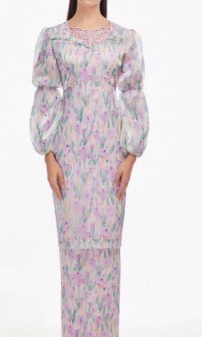 Wanzar Floretta Kurung Baju Kurung Soft Purple Lilac, Women's Fashion ...