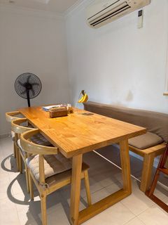 Teak Wood from Bali Dining Table 2m X 1.1m Set with 8 Chairs, Furniture ...