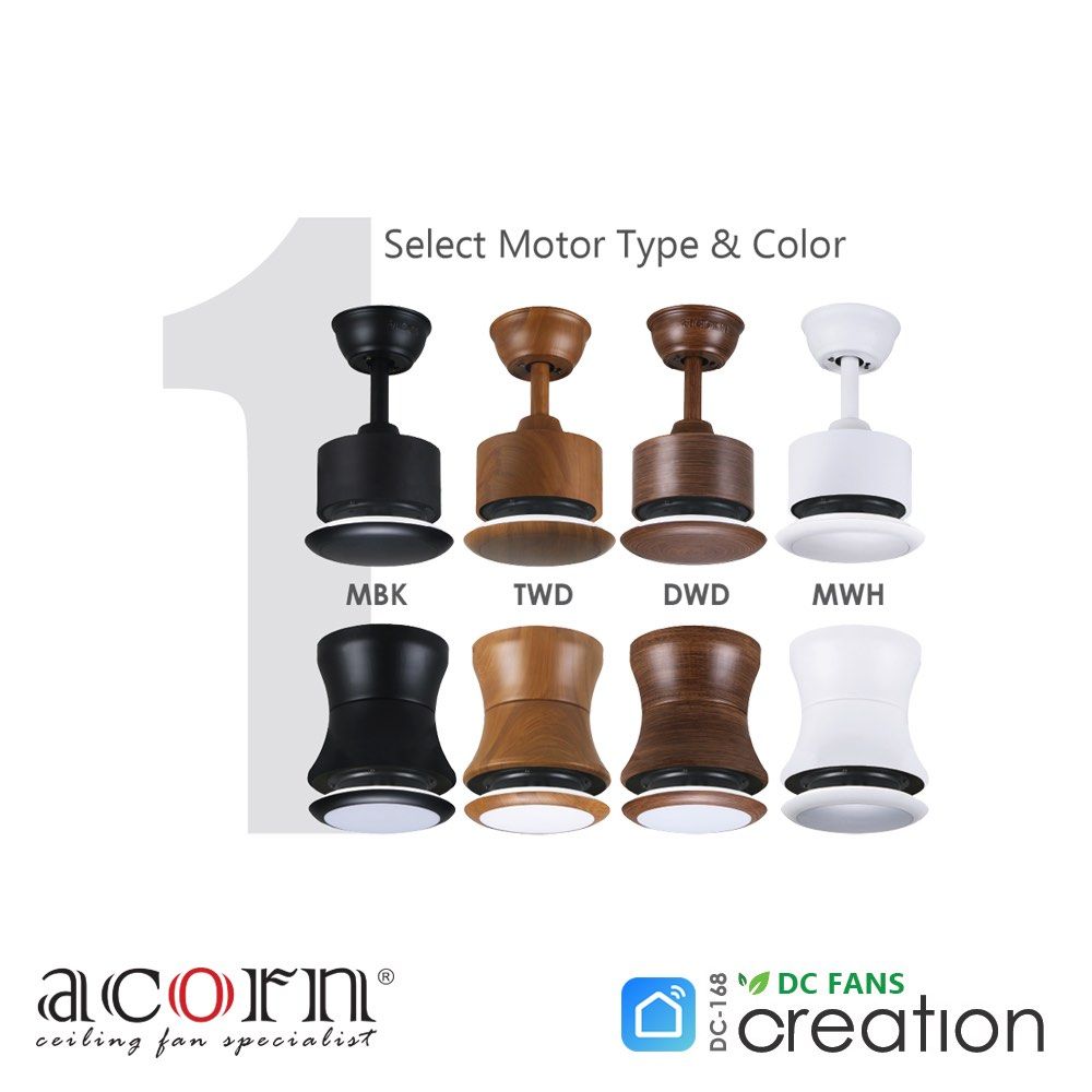 ACORN CREATION DC-168H 42”/48” Smart Ceiling Fan with LED Light ...