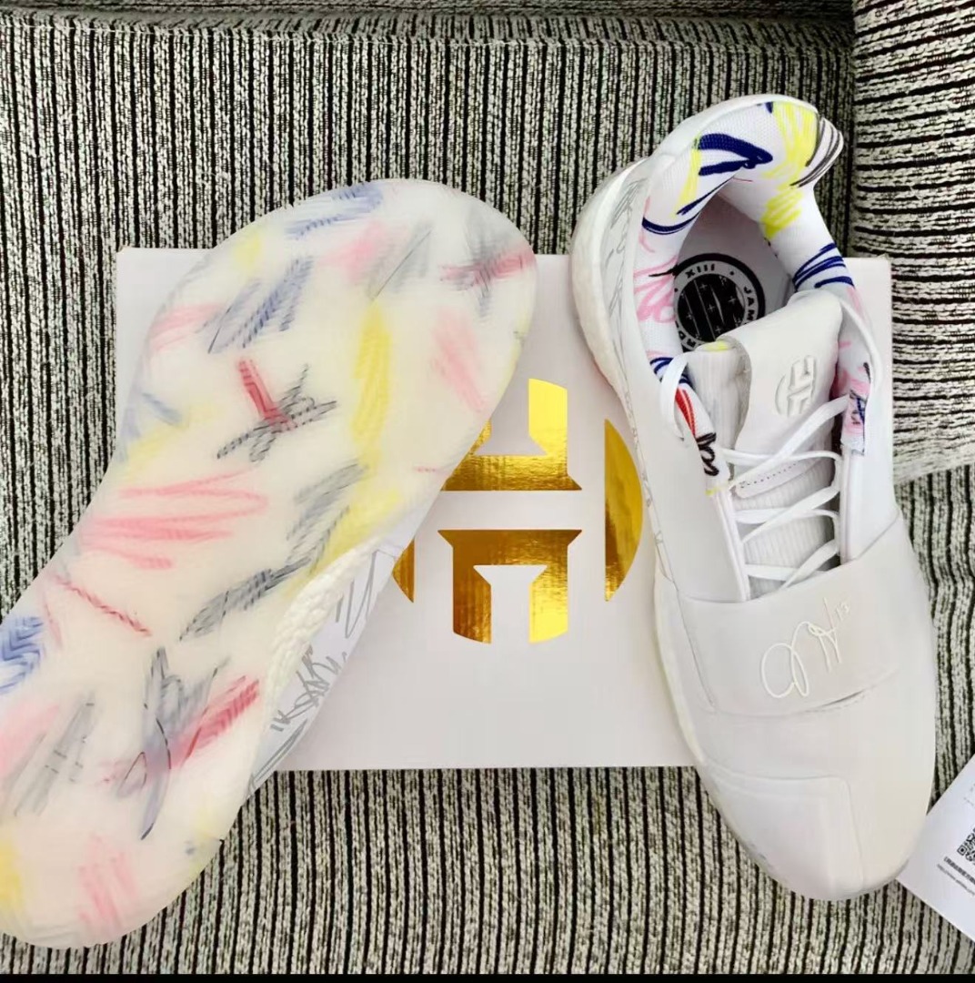 Adidas Harden Vol. 3 White Basketball Shoes, Men's Fashion, Footwear ...